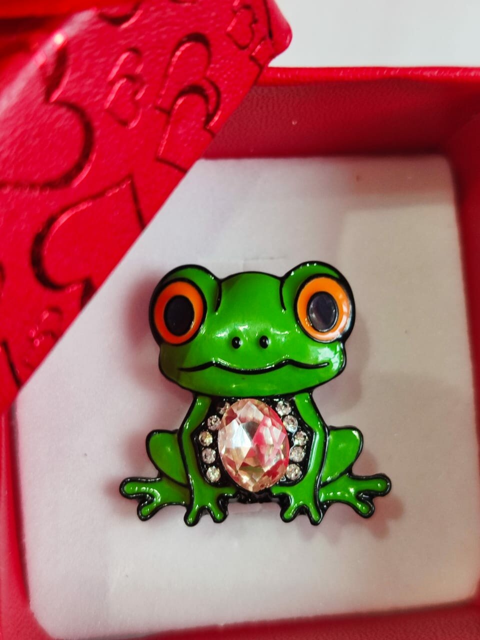 Брошь, эмаль, стразы