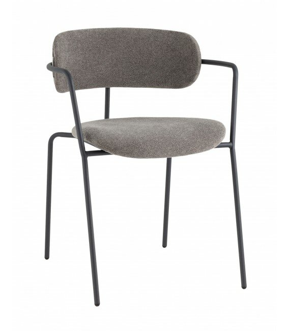Стул Арта букле темно-серый каркас антрацитово-серый муар