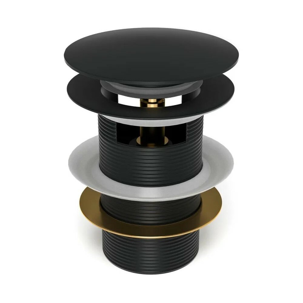 Донный клапан для раковины с переливом Maretti AC19Z12560, черный