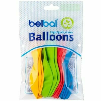 Воздушные шары Веселая затея "Пастель", Тропические, 14 дюймов, 12 шт