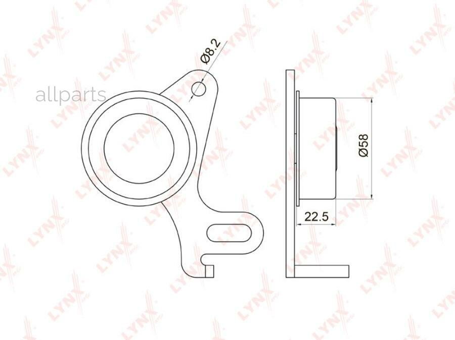 LYNXAUTO PB1031 ролик натяжной! d57мм\ Hyundai Galloper/H-1/Terracan, KIA, Mitsubishi L200/Montero/Pajero