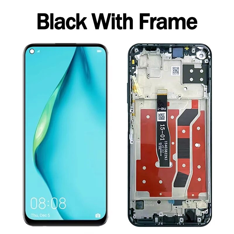 6,4-дюймовый новый ЖК-дисплей P40 Lite для Huawei Nova 7i JNY-LX2, ЖК-дисплей P40 Lite JNY-L21 JNY-TL10, ЖК-дисплей с сенсорным экраном в сборе Black with frame