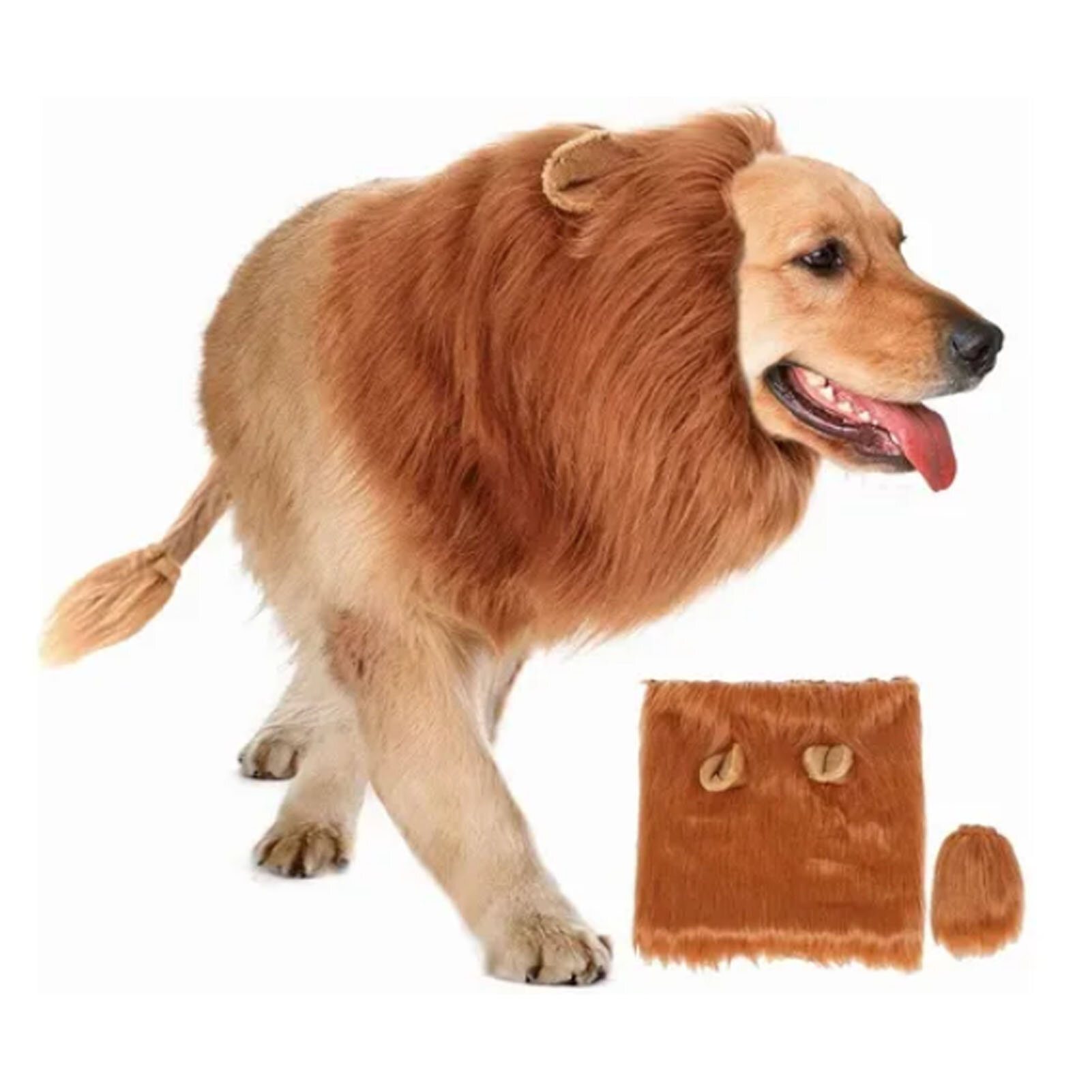 Костюм с гривой льва для собаки, оригинальный регулируемый чехол для головы с гривой льва и хвостом для Хэллоуина, Рождества, выставки собак