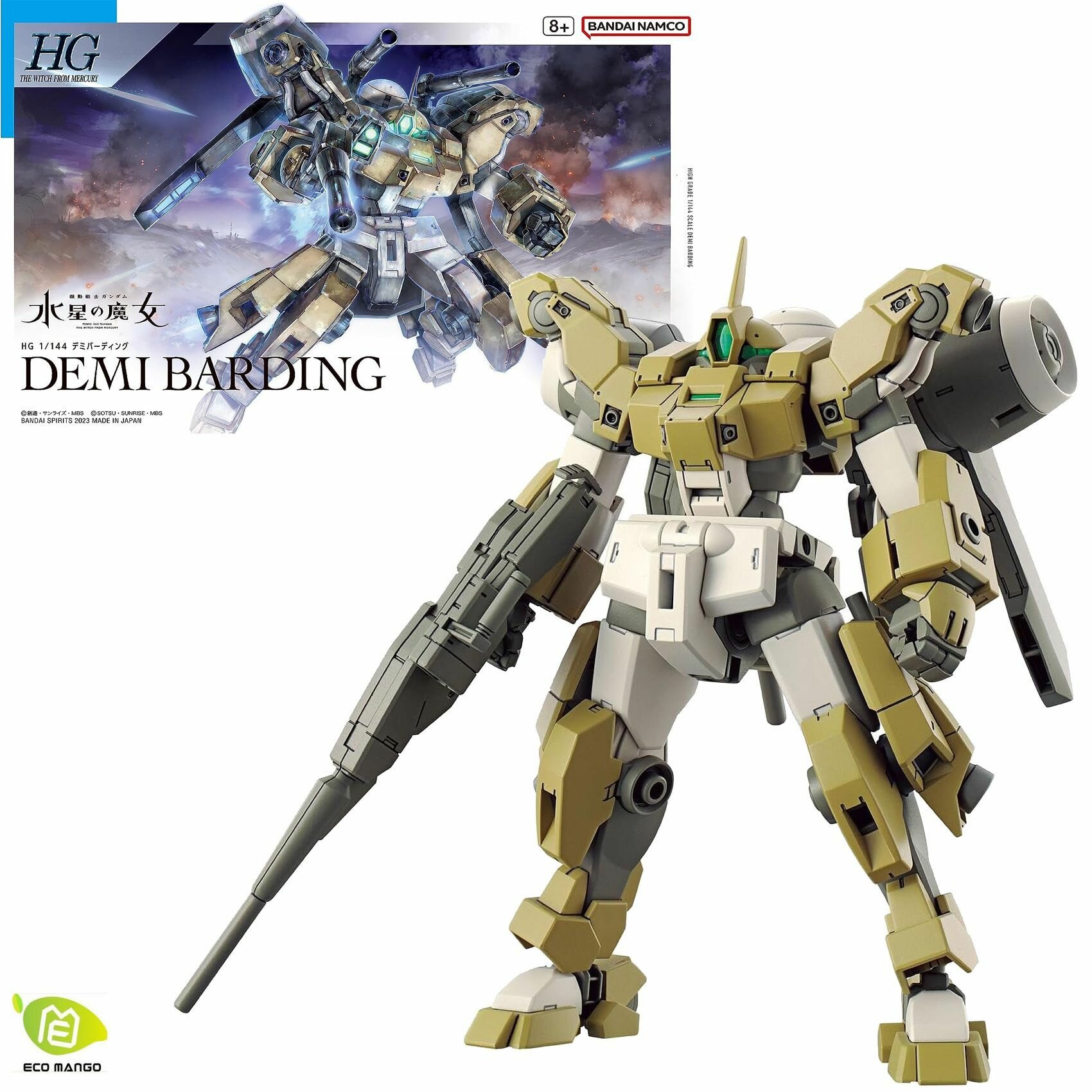Фигурка Bandai HG Gundam Ведьма Меркурия #23 Demi Barding, Масштаб 1/144, высота 15 см