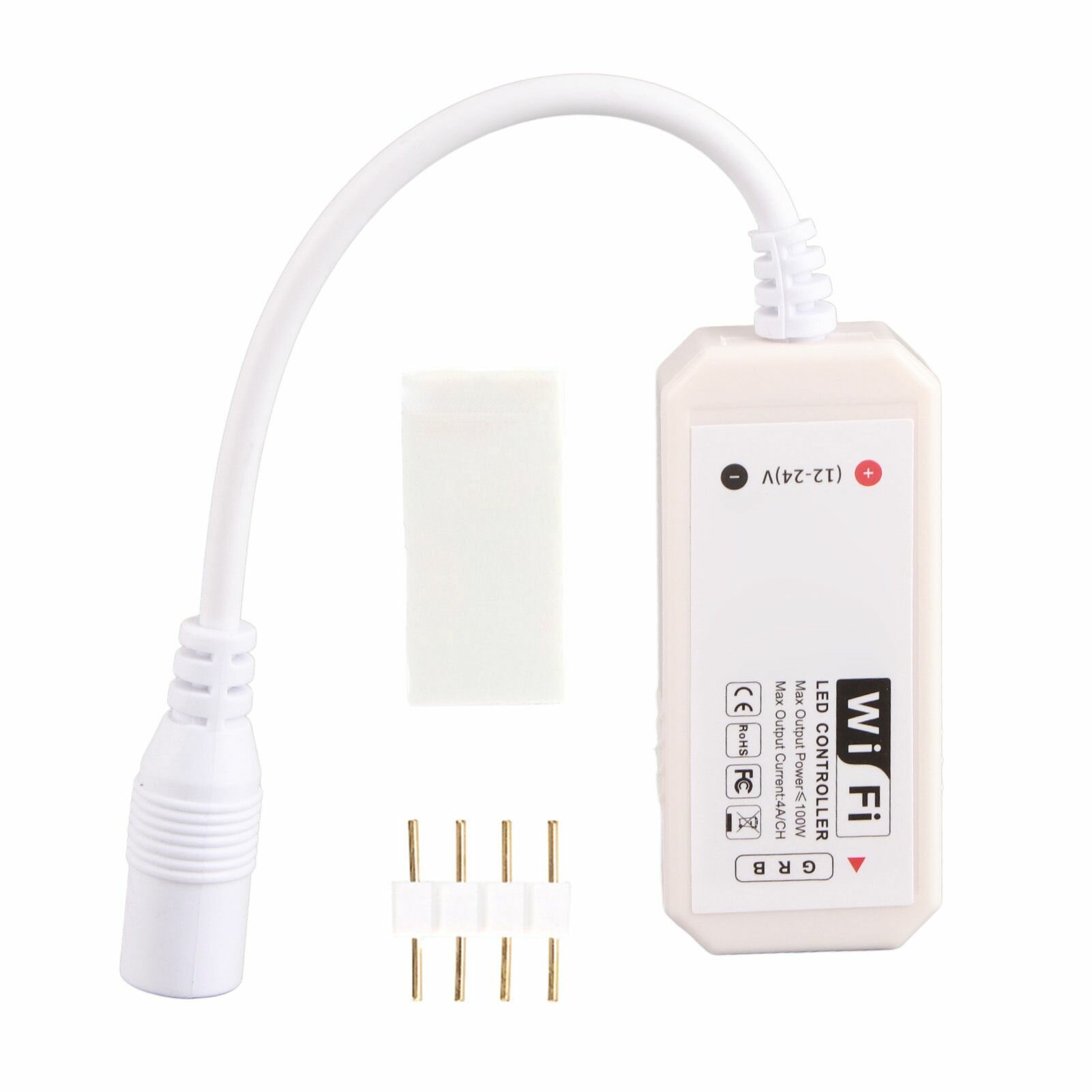 Контроллер Wi-Fi RGB для цветной светодиодной ленты, управление через приложение для смартфона, 12-24 В постоянного тока, универсальная совместимость, простая установка