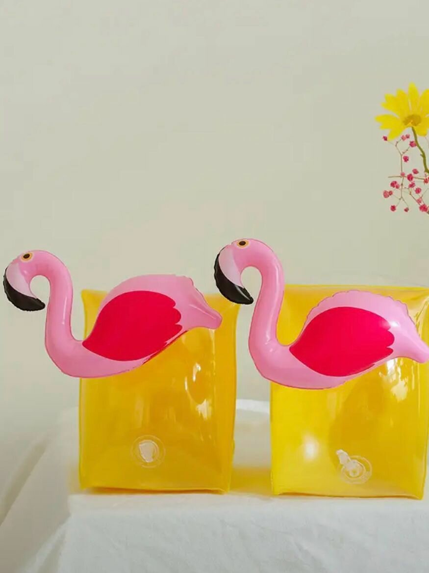 Надувные плавательные нарукавники "Фламинго", желтые