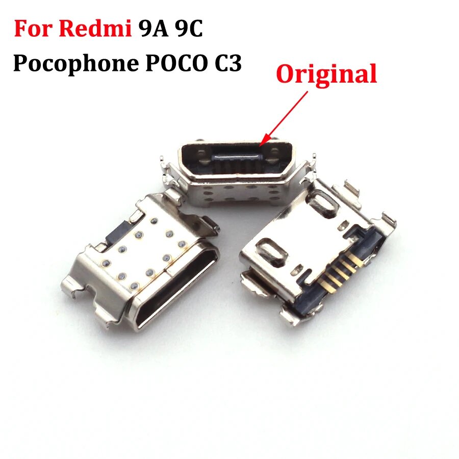 10-100 шт. оригинальный разъем для зарядки док-станции Micro USB для Xiaomi Redmi 9A 10PCS Original