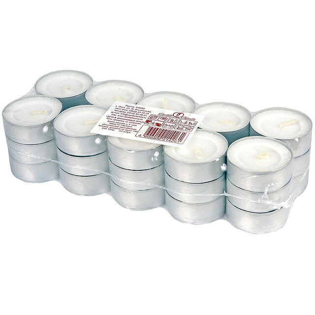 Свеча чайная 30 шт, 4 см, белая, Омский Свечной, 0016-свеча