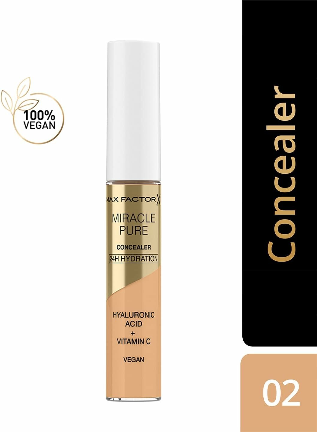Max Factor Консилер для лица Miracle Pure тон 02 с гиалуроновой кислотой и витамином C 7.8 мл