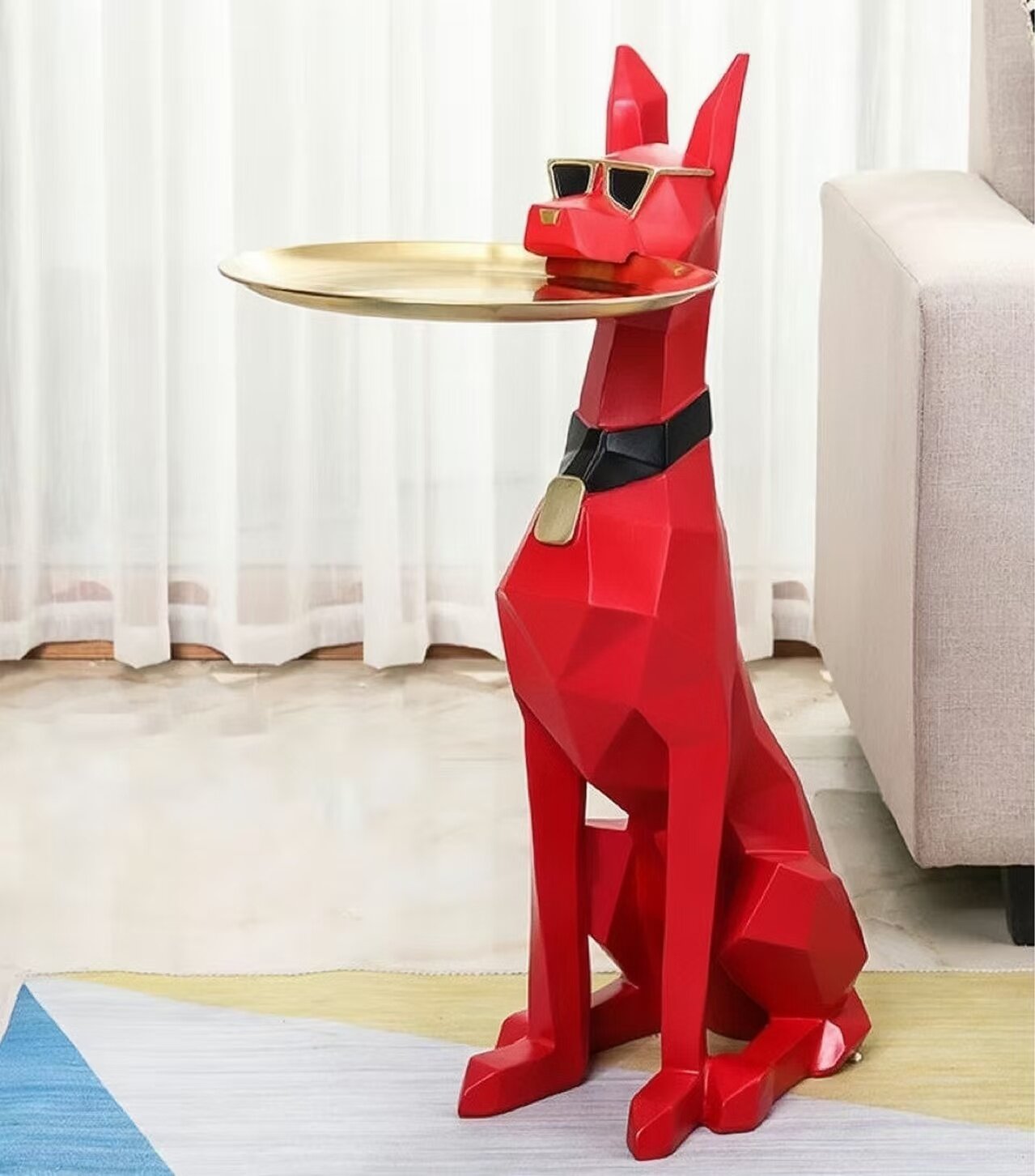 Столик журнальный "Джентльмен", металл, красный, 32х25х74 см