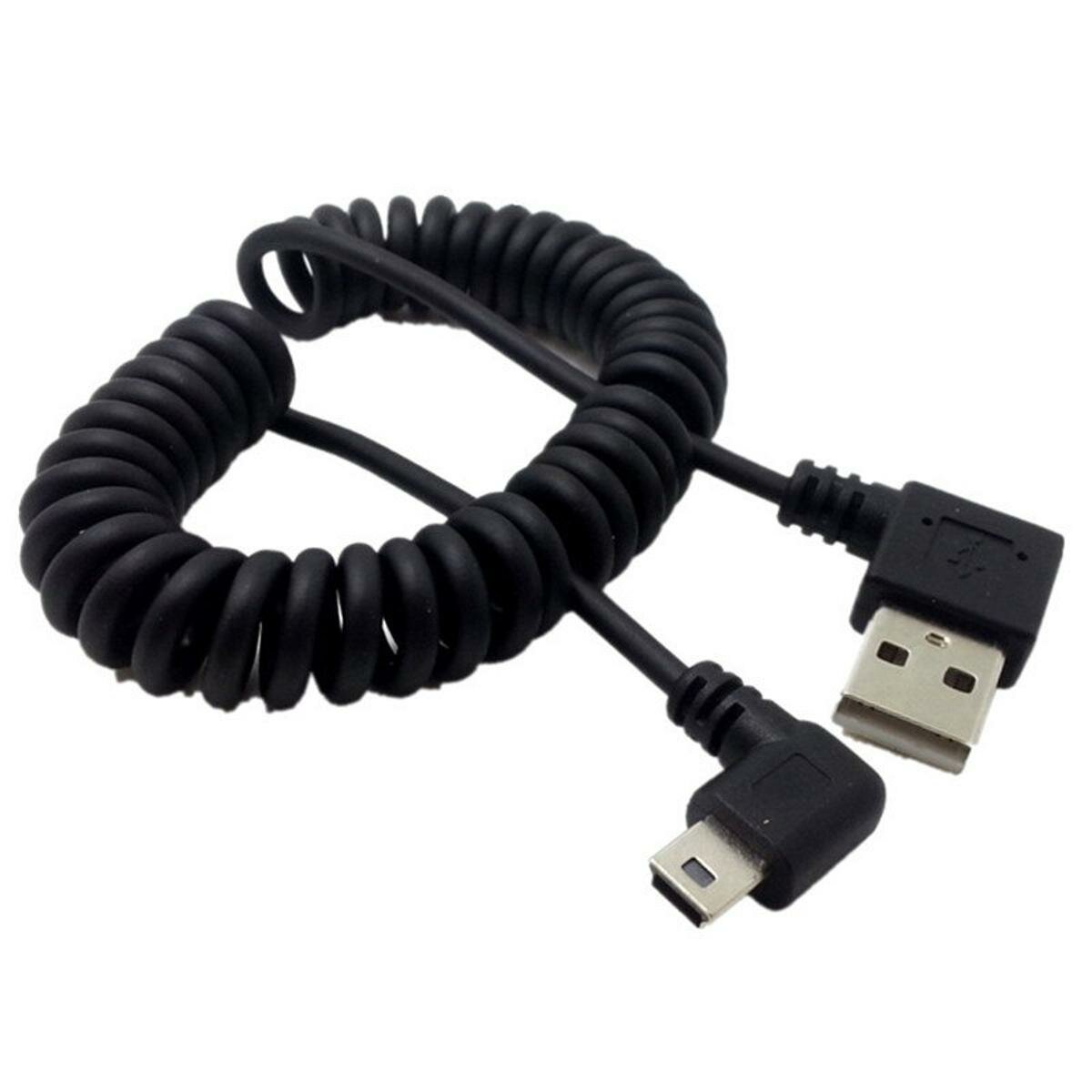 Mini USB 5 Pin male 90 градусов прямоугольный к usb 2.0 male прямоугольный пружинный втягивающийся кабель синхронизации