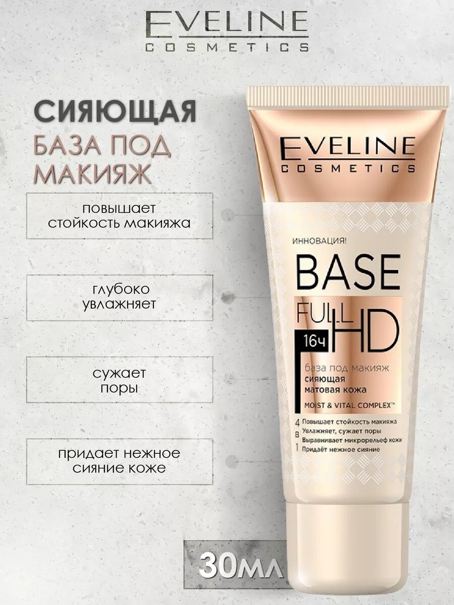 База под макияж Сияющая матовая кожа 4В1, 30мл