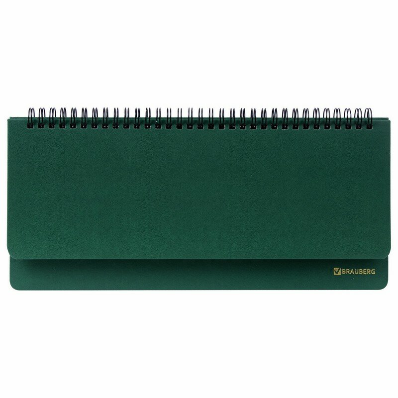 Планинг недатированный (305x140 мм) BRAUBERG "Select", балакрон, зеленый