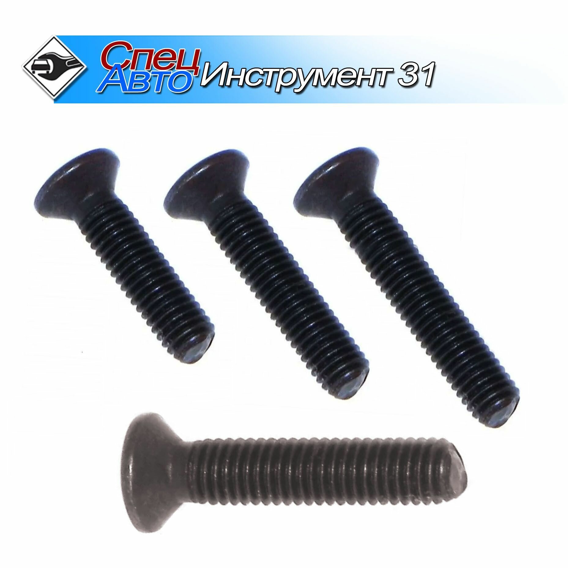 Винт фиксации патрона для дрели M5*20 + M5*25 + M5*30 + M6*20 левая резьба к-т 4 шт