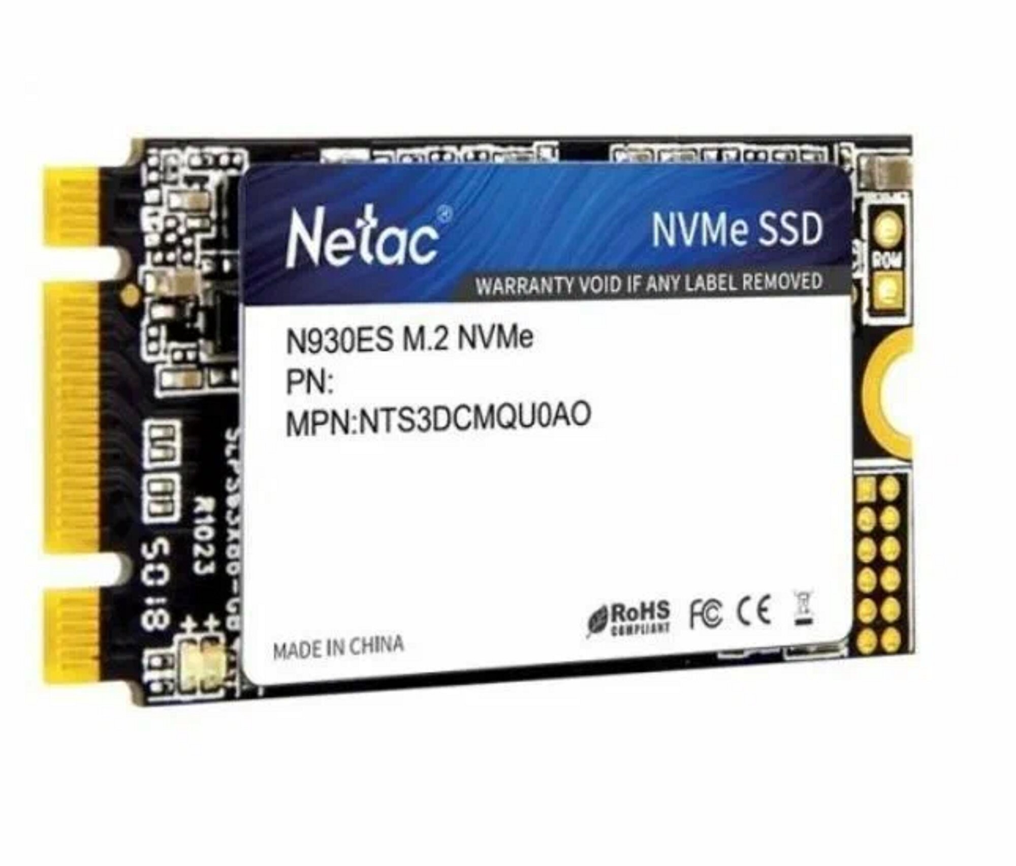 SSD накопитель NETAC N930ES NT01N930ES-001T-E2X 1ТБ, M.2 2242, PCIe 3.0 x2, NVMe, M.2