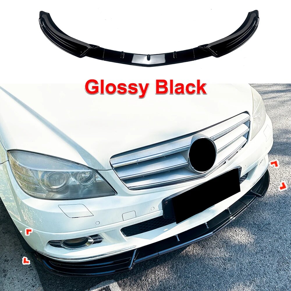 Для Mercedes Benz C-Class W204 Pre 2007-2010 передний спойлер для губ, передняя лопата, защита бампера, внешняя модификация, комплект кузова автомобиля
