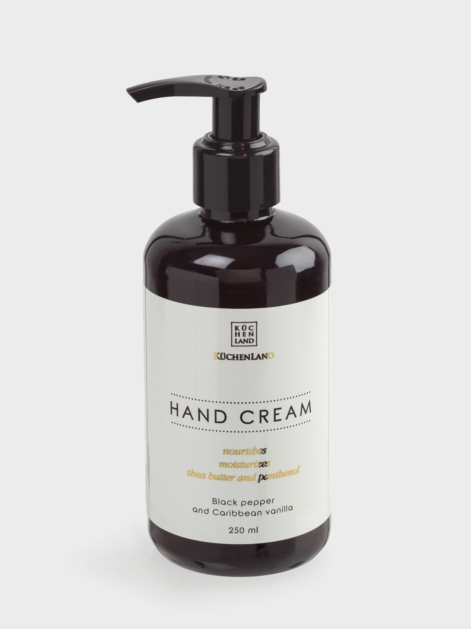 Крем для рук, 250 мл, с дозатором, питательный, Черный перец/Карибская ваниль, Perfect care, Kuchenland