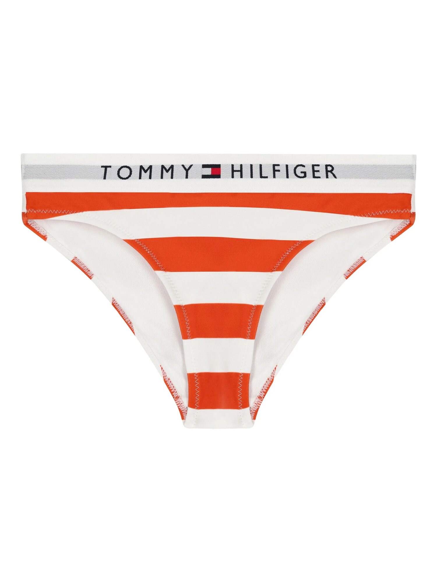 Купальник TOMMY HILFIGER Бикини в полоску, размер 166, оранжевый — фото 1