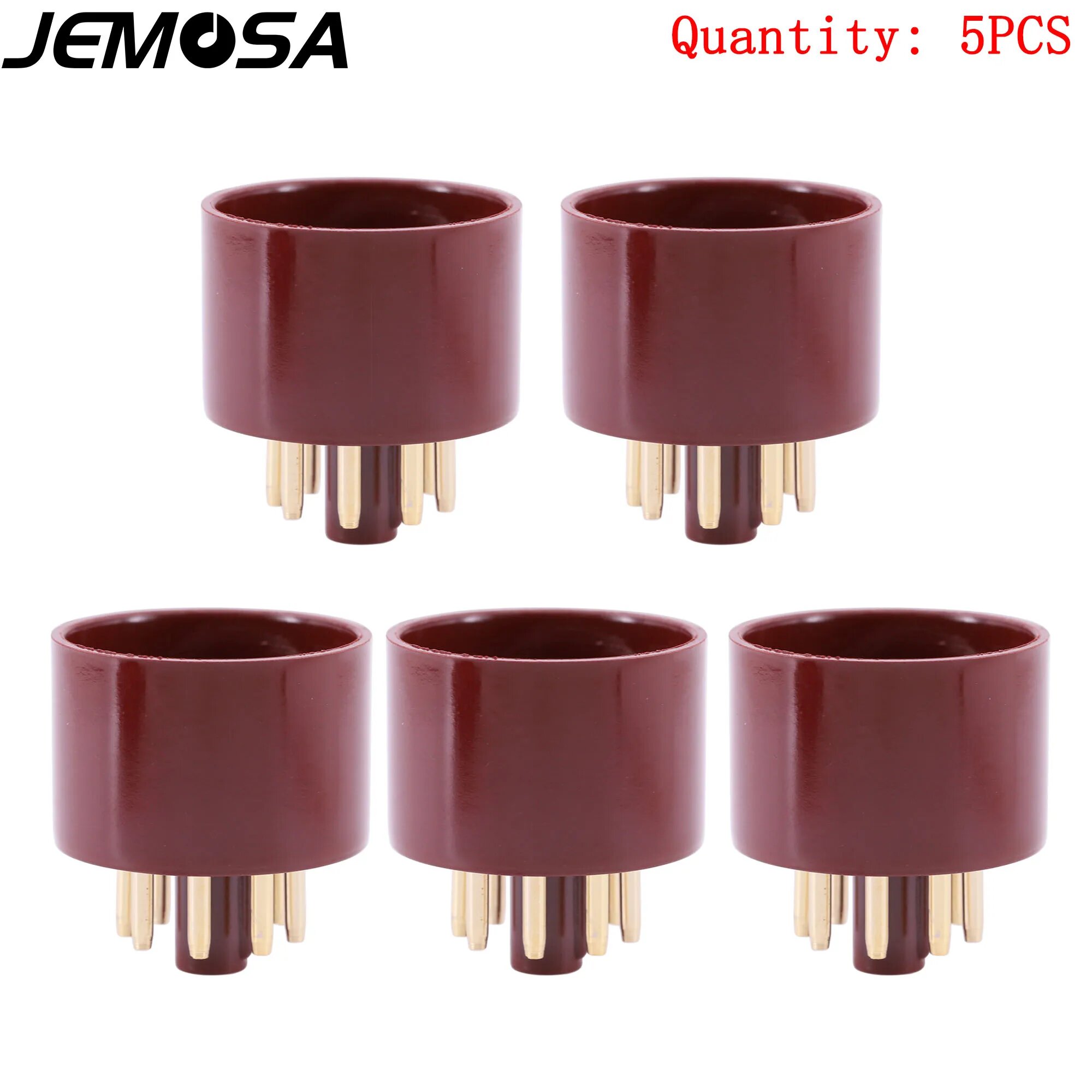 Бакелитовая розетка JEMOSA 8-контактная Red-Gold, 5шт