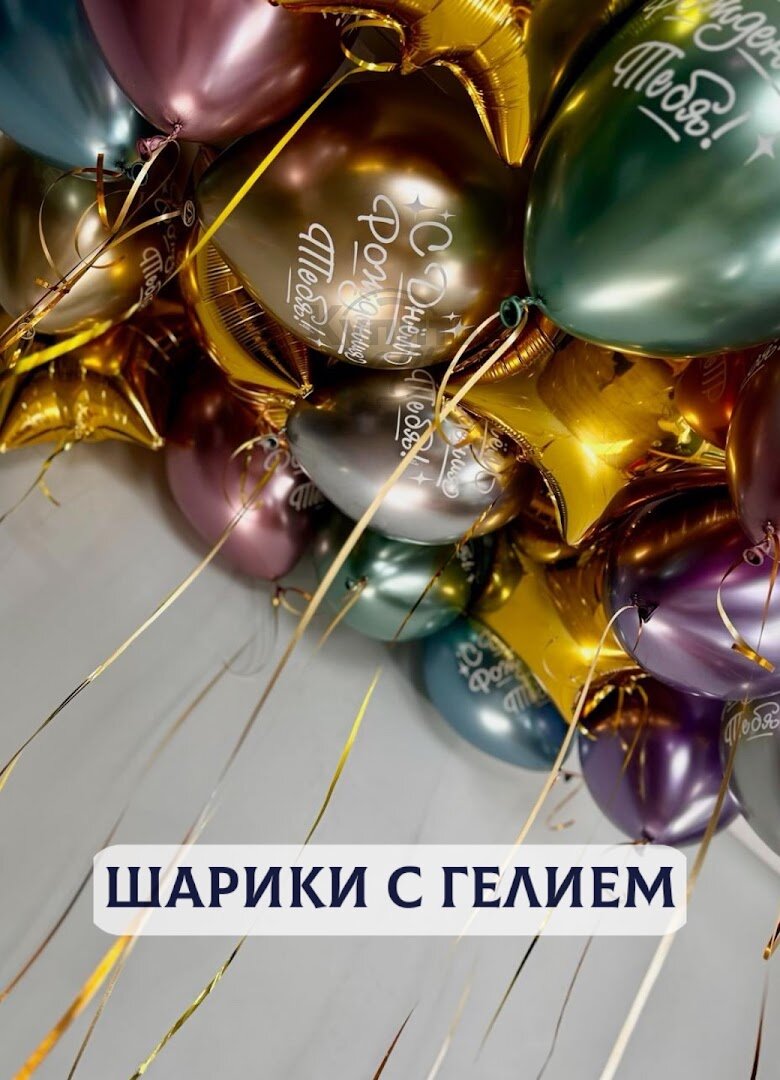 Воздушные шары с гелием, шарики воздушные "Шары под потолок" №825