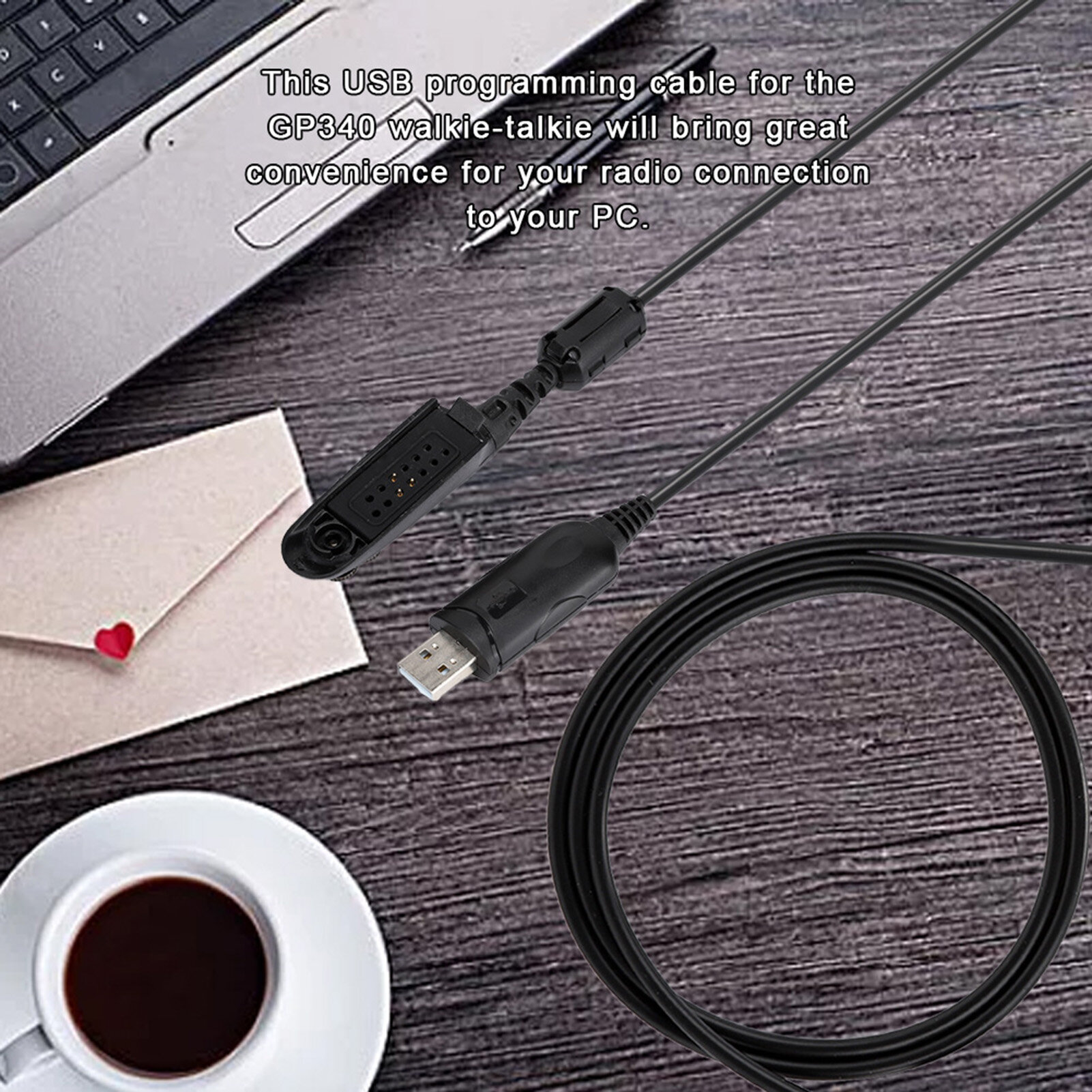 Кабель USB для программирования, черный, длина 1м, для раций HT750 HT1250 PRO5150 GP328 GP340 GP380 GP640 GP680 GP960 GP1280 PR860 MTX850 PTX760, материал ABS, в комплект входят 1 кабель USB и 1 диск CD