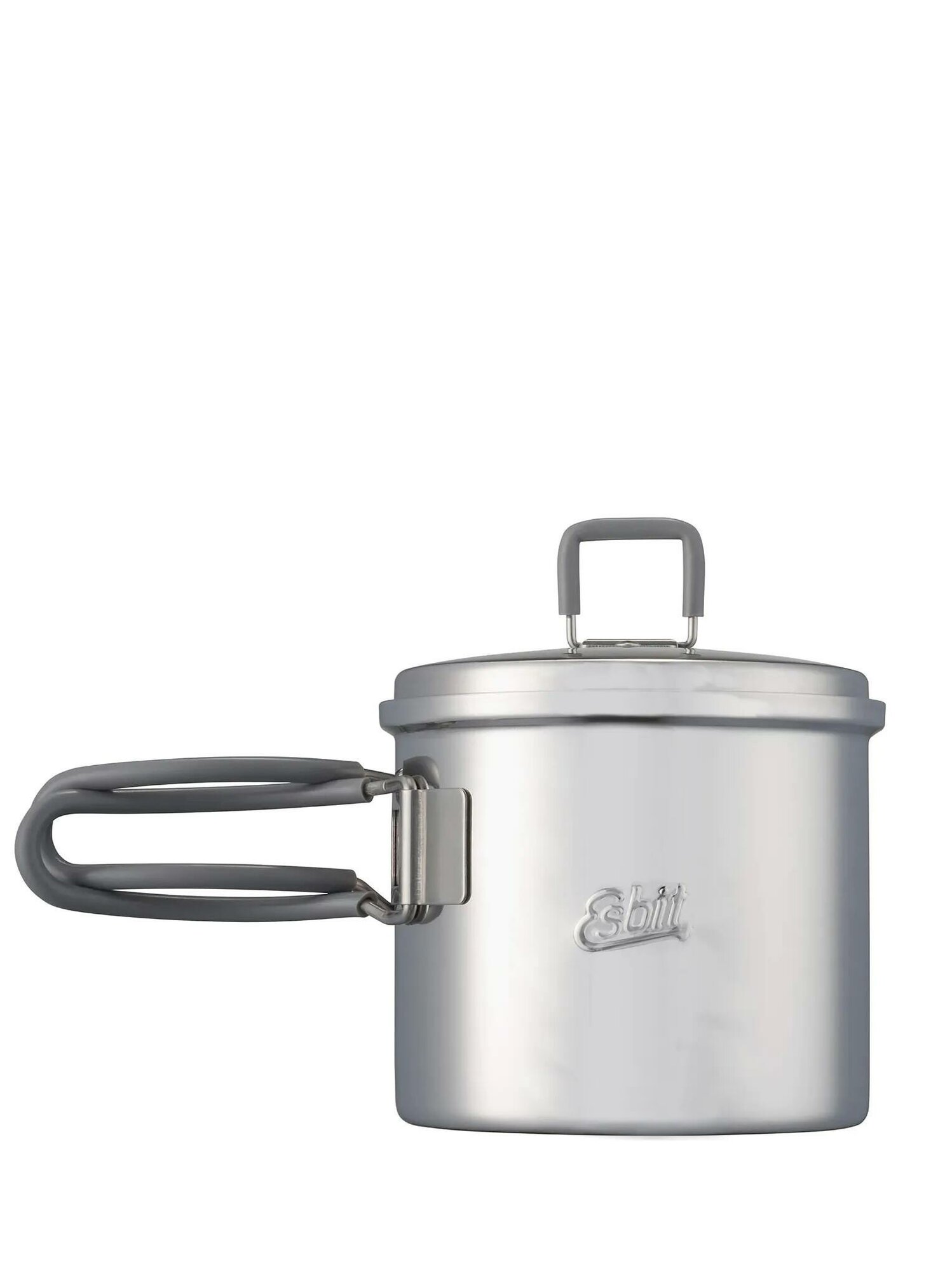 Decathlon Туристический котелок Esbit Stainless Steel Pot, 0,65 л, нержавеющая сталь, складная ручка, чехол
