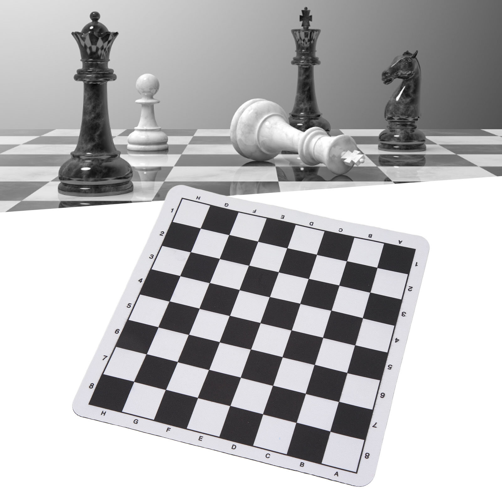 Шахматная доска из искусственной кожи 24x23,6 см, устойчивая к разрыву, моющаяся, портативная, международный шахматный коврик для мыши