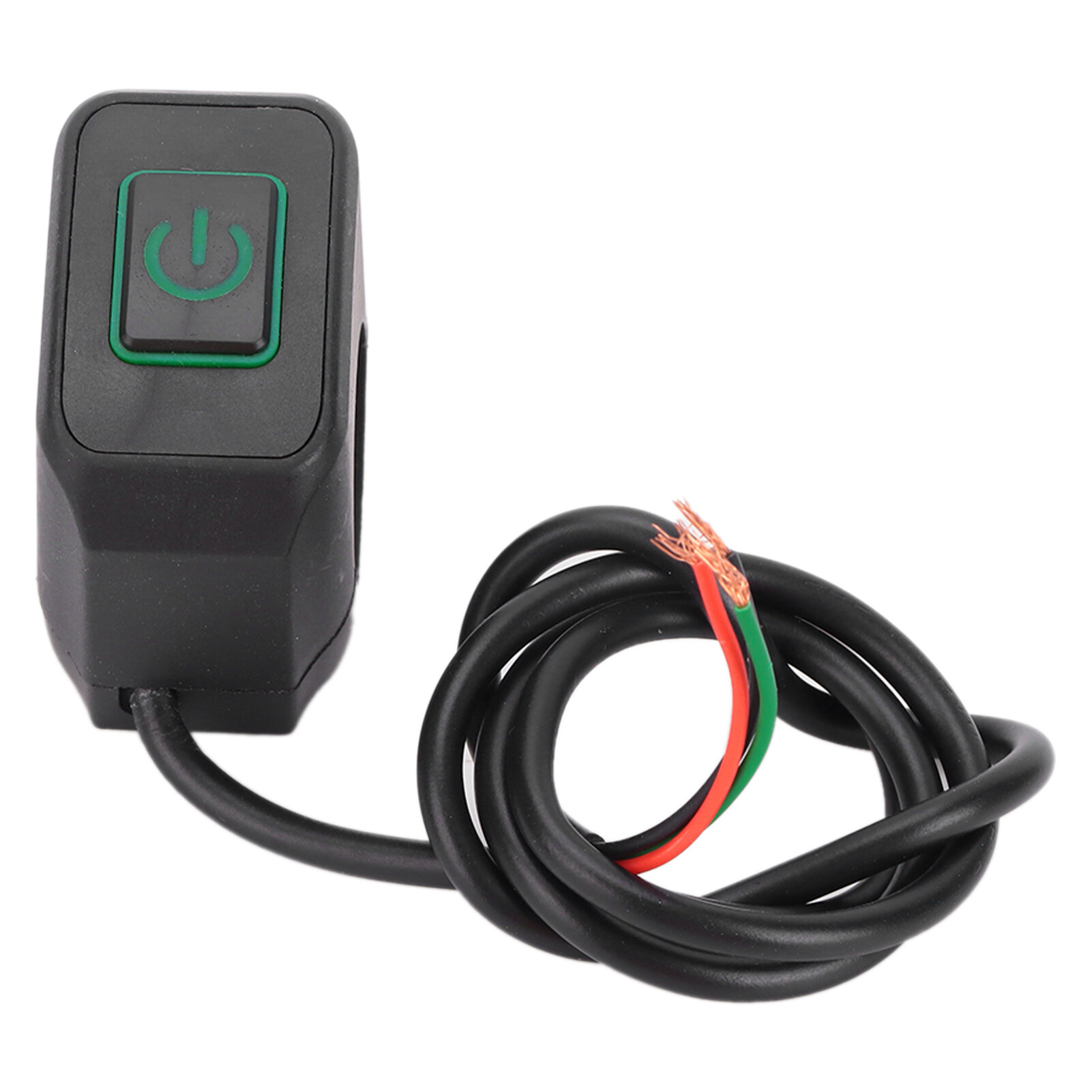 Водонепроницаемая кнопка на руль 22мм, для дальнего света, зеленая