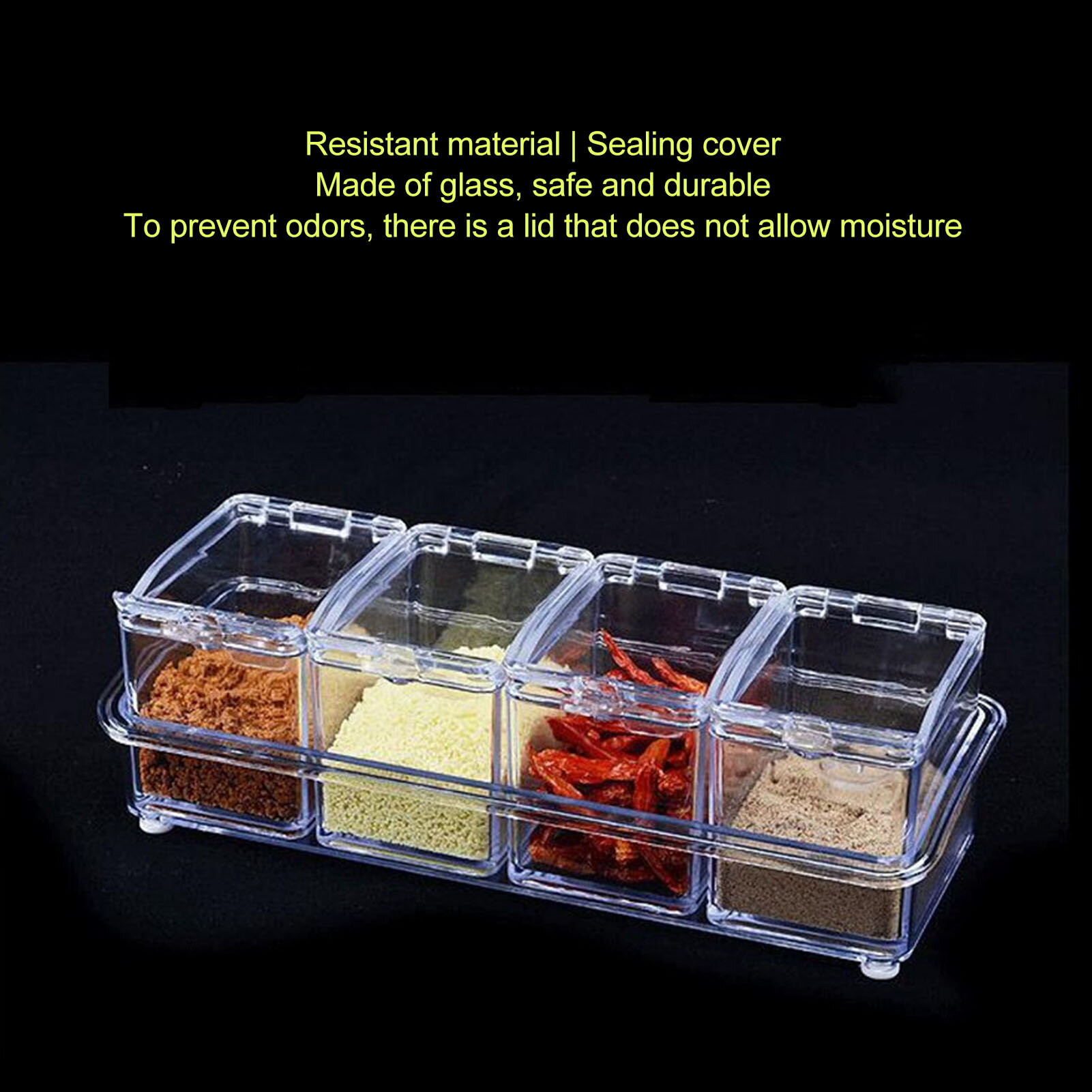 Набор кухонных банок для приправ, акриловая коробка для хранения приправ, прозрачный набор банок для соли, сахара и специй