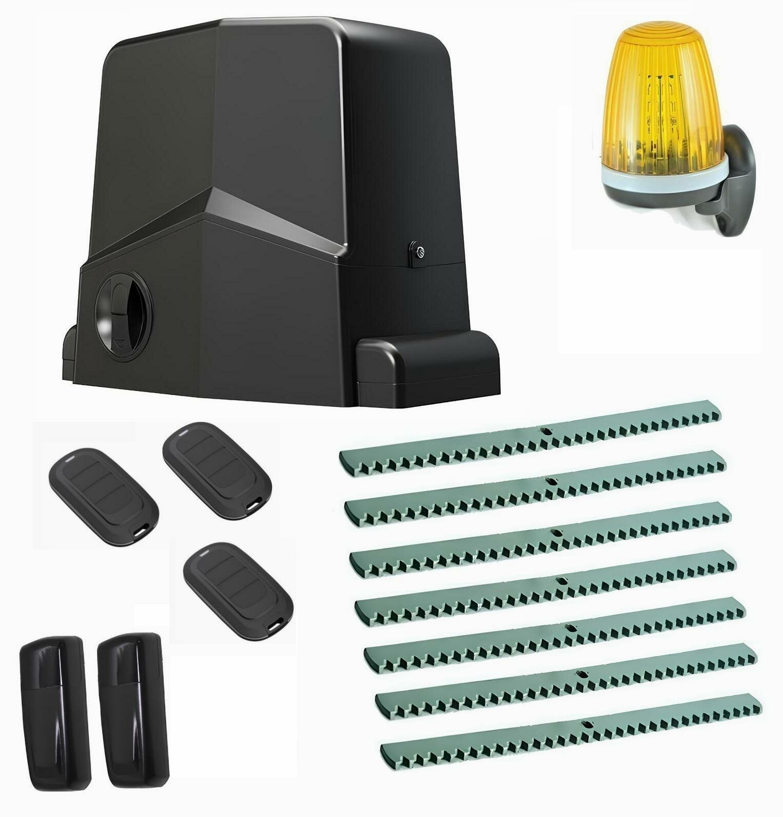 Автоматика для откатных ворот ARW-1000MKIT FULL7-Т3, комплект: привод, 3 пульта, лампа, фотоэлементы, 7 реек