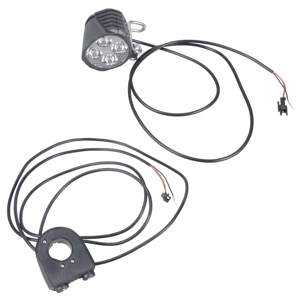 Передняя светодиодная фара с рупором для электровелосипеда E-Bike, 36-48 В (Водонепроницаемый разъем)