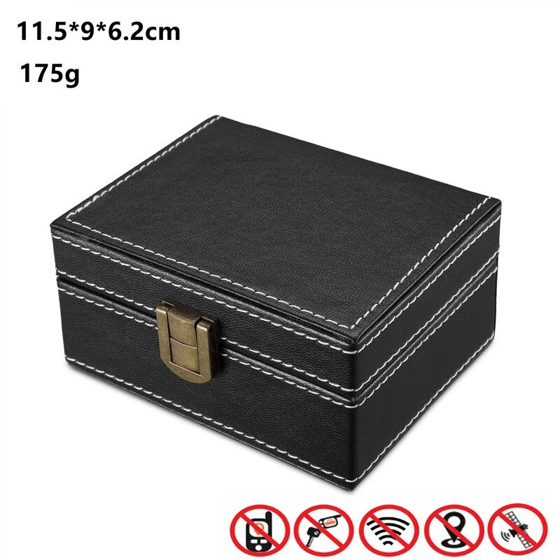 Коробка Faraday для автомобильных ключей, противокражный автомобильный RFID-сигнал, Блокировка сигнала, безопасный брелок для ключей, защитная коробка, кожаный сигнал