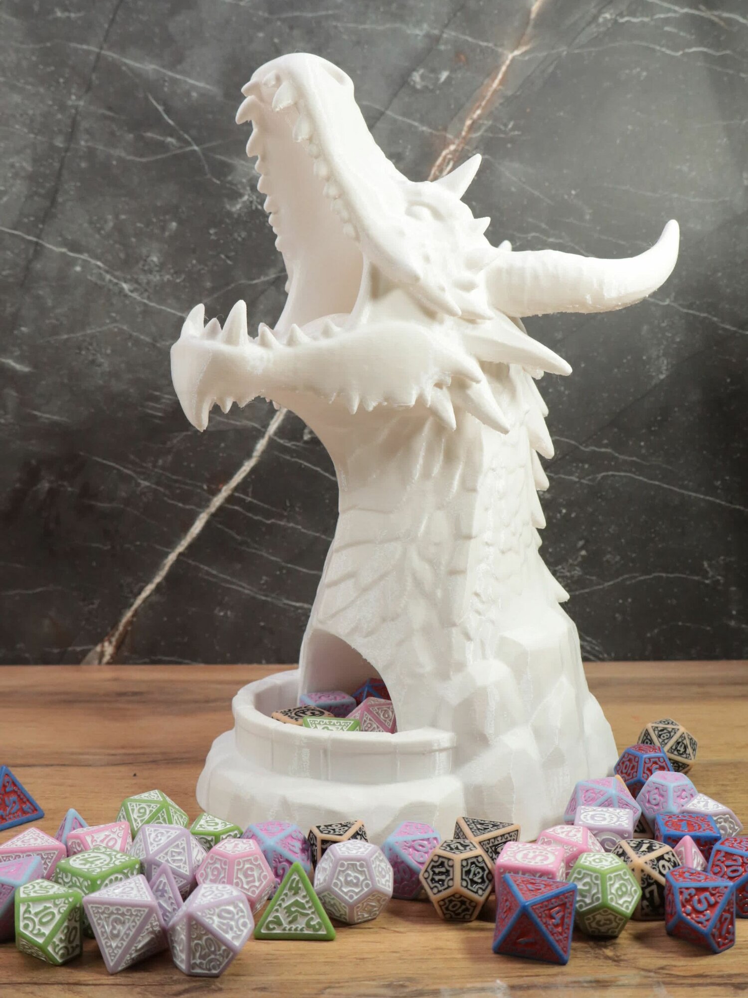 Башня Великий Дракон белый для кубиков настольных игр / DnD, Dice Tower, D&D, Dungeon and Dragons, миниатюра