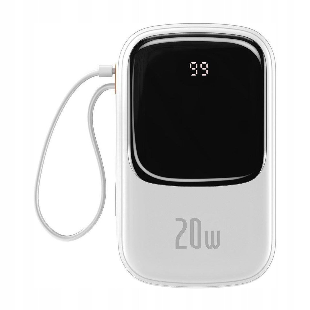 Внешний аккумулятор Baseus Qpow Pro Digital Display fast charge iP Edition White (20000mAh | 20W | кабель Lightning)