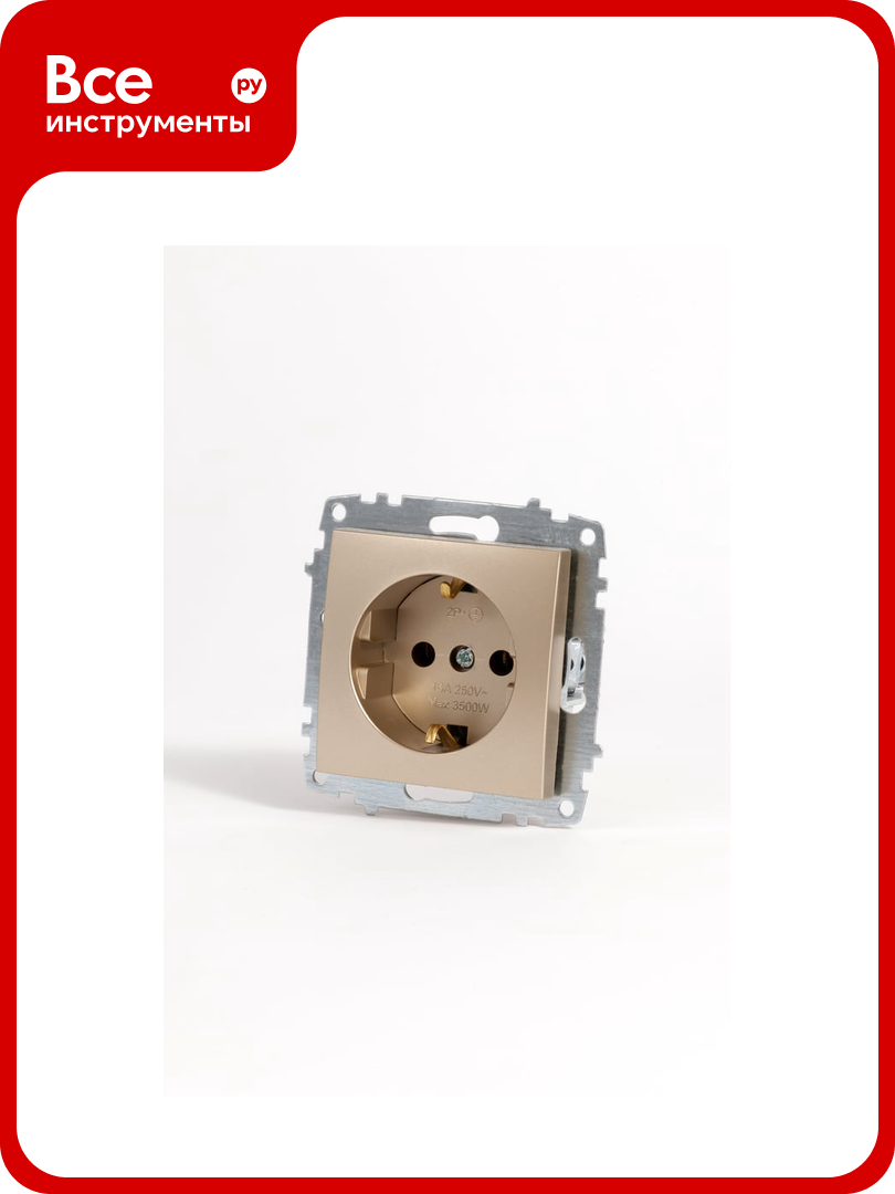 Розетка Elbi Zena Vega Титан с заземлением M+K 609-011400-217, из механизма, механизма и накладки