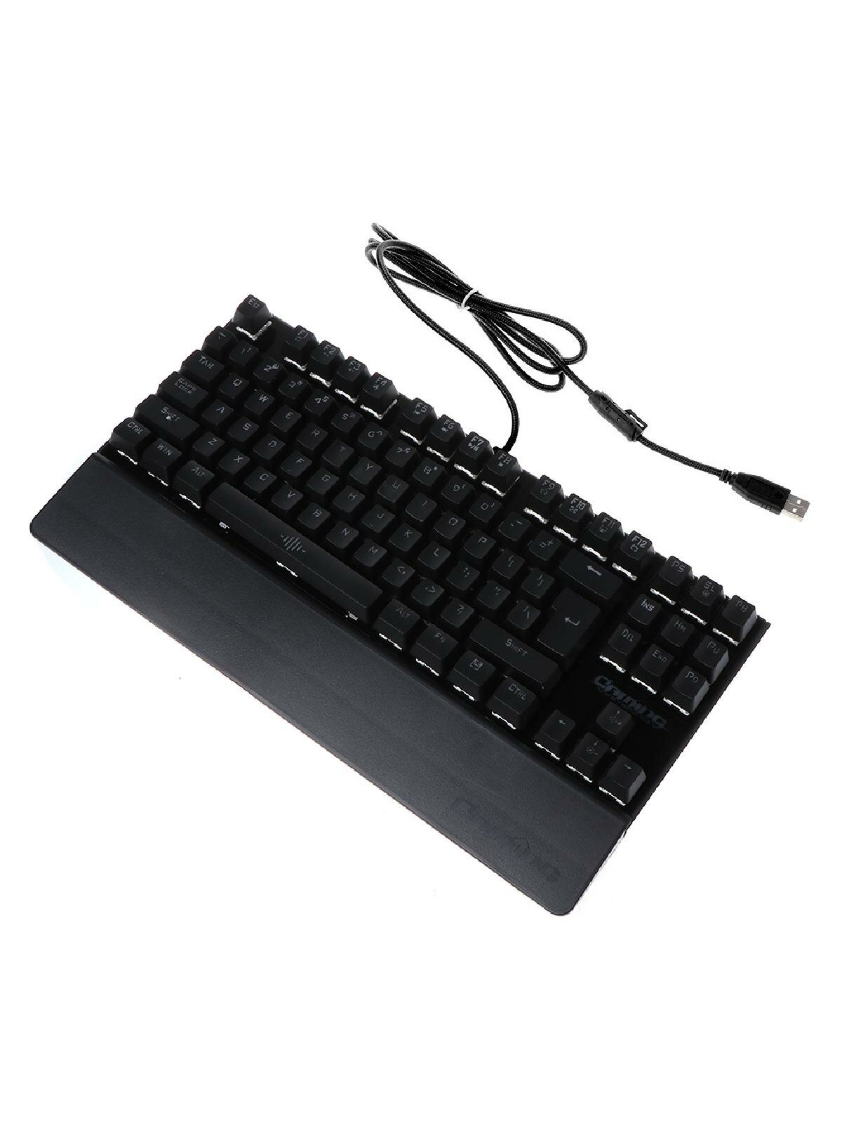 Mechanical Gaming Keyboard 87 Keys Office Computer Keyboard Rainbow LED Backlit for PC Gamers USB Wired Keyboard