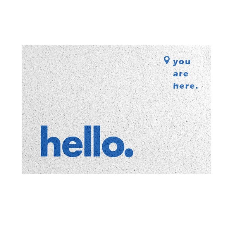 Противоскользящий ПВХ коврик для входной двери 50x70cm, White-Hello