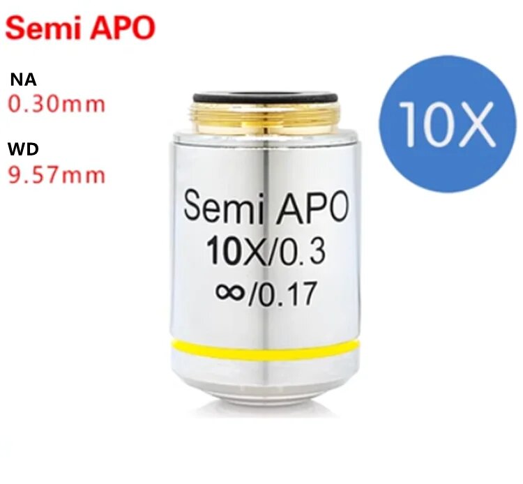 Полуапохроматный объектив Semi APO 10X/0.3 NA 0.30mm WD 9.57mm