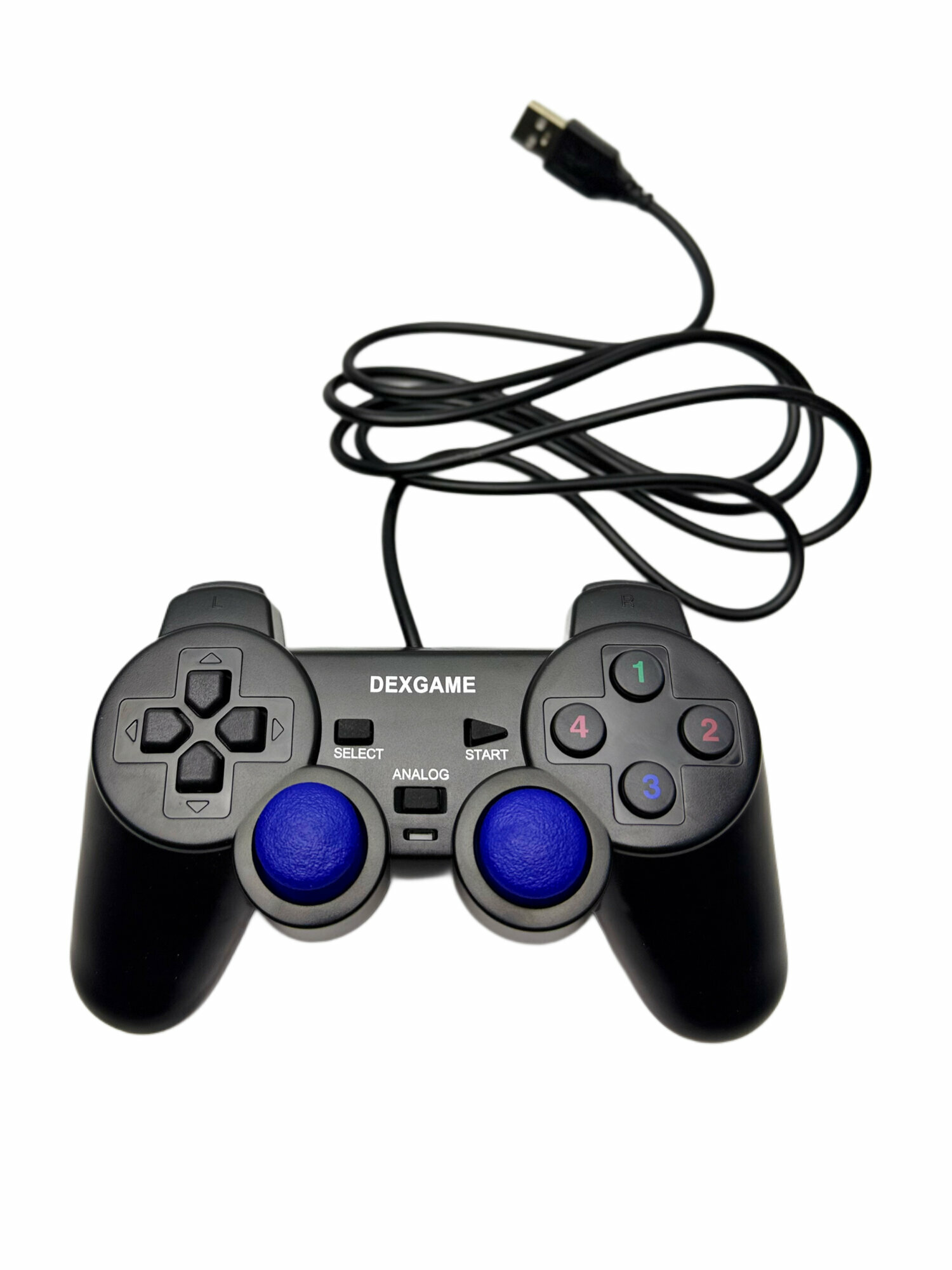 Геймпад джойстик для ПК, проводной, USB, виброотдача, черный, 1.4 м.