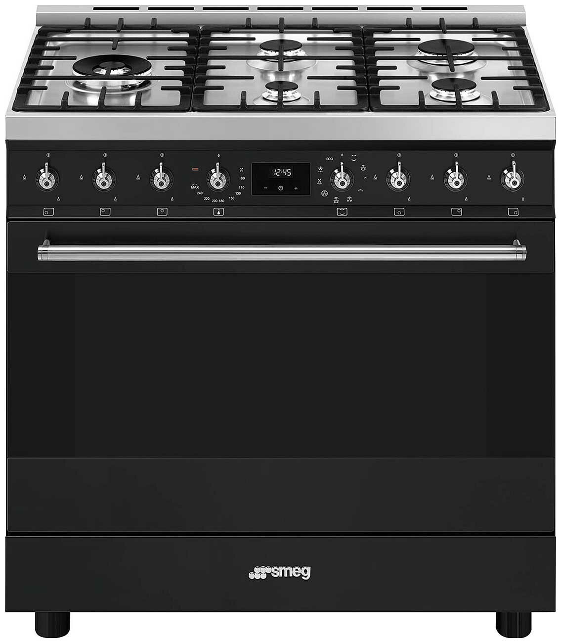 Варочный центр Smeg C95GMCMB2, 90х60 см, цвет черный матовый
