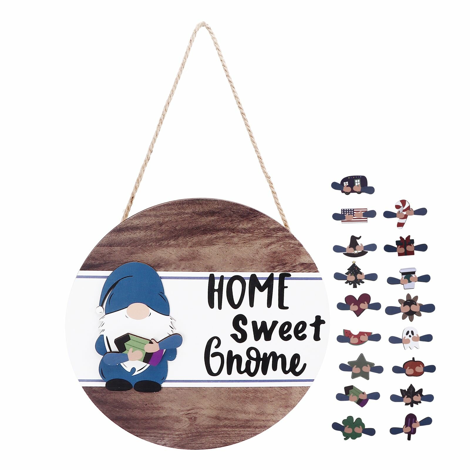 Декор входной двери, круглый деревянный приветственный знак, для наружного окна