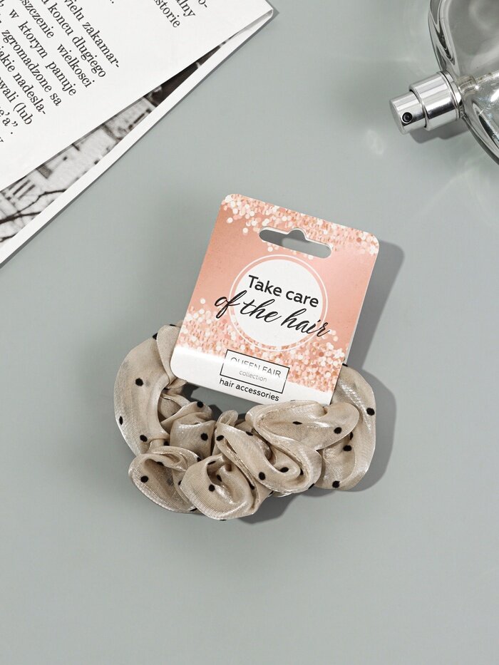 Резинки для волос QF «Летиция», набор 2 шт, 7 см, бежевые
