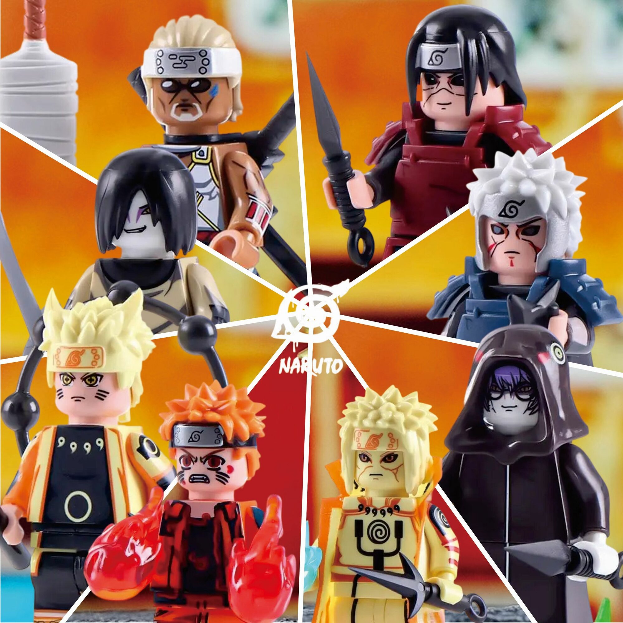 Naruto/Набор игрушки минифигурки аниме Наруто 8 шт/конструктор совместимый с лего/конструктор Наруто