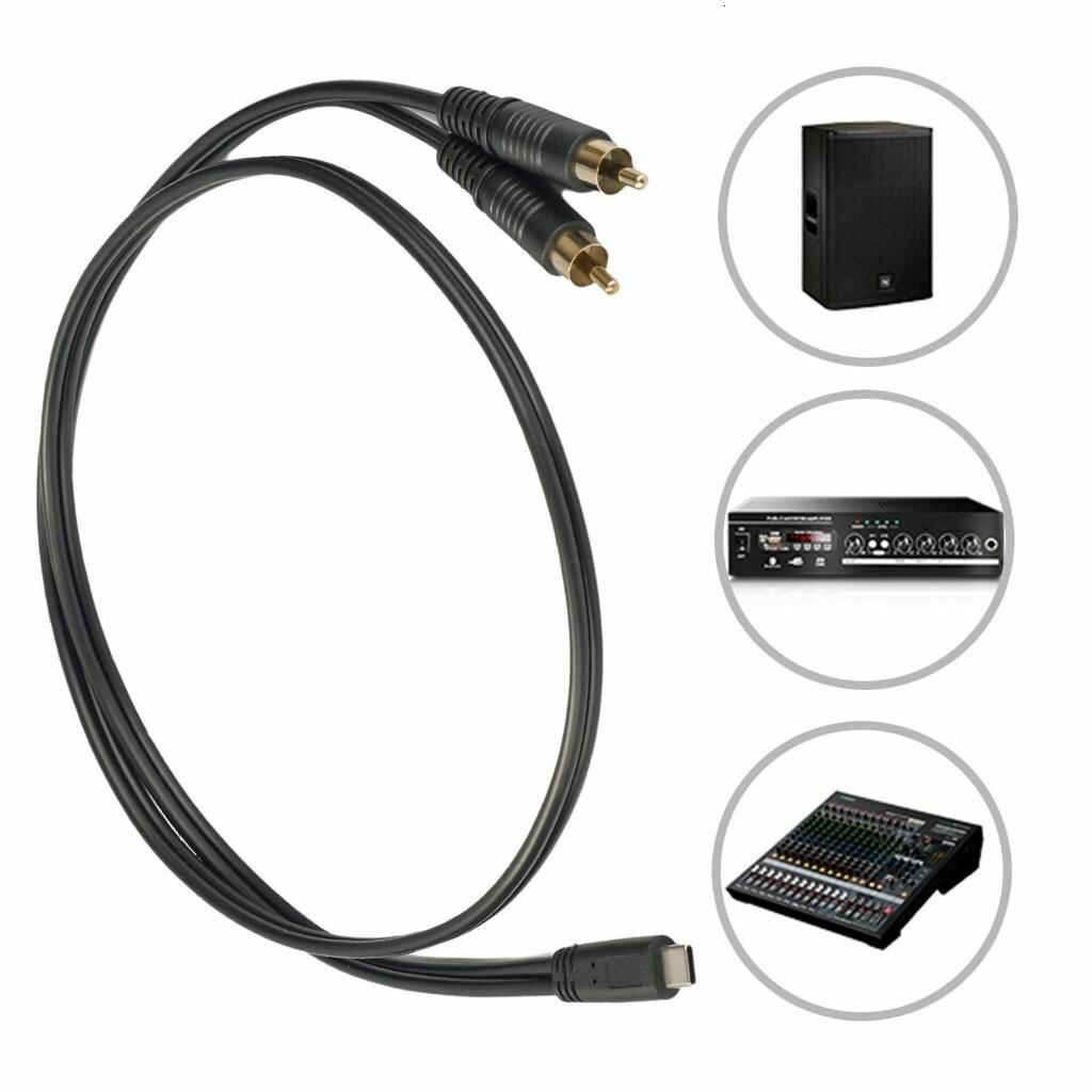 Кабель USB-C на 2 RCA, - тип от 1 до 2 rca — фото 1