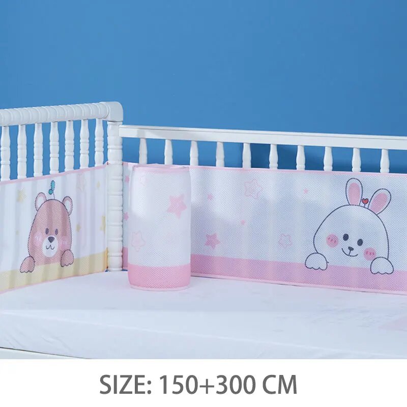 Детский сетчатый бампер для кроватки Полиэстер Розовый, QC0196F150F300