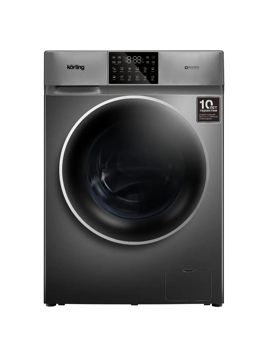 Стиральная машина Korting KWM 60DV1297 Gr серого цвета, функция пар, 10 кг, 1200 об/мин.