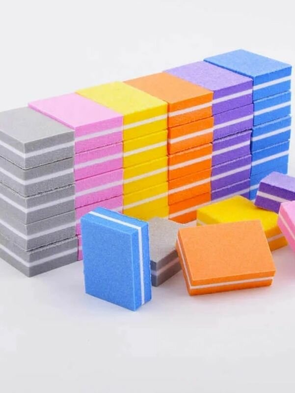 Мини бафы упаковка 50 штук / набор бафиков для маникюра / бафики для ногтей