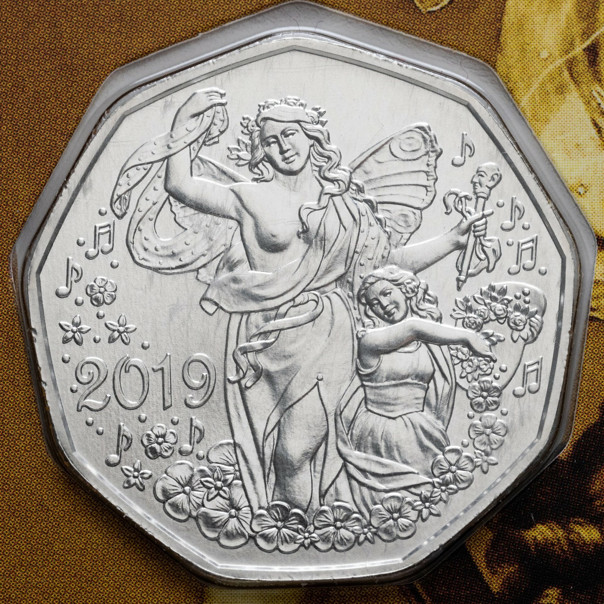 Австрия 5 евро 2019 "Жизнерадостность" BU в блистере, Серебро 800, в сохранности BUNC