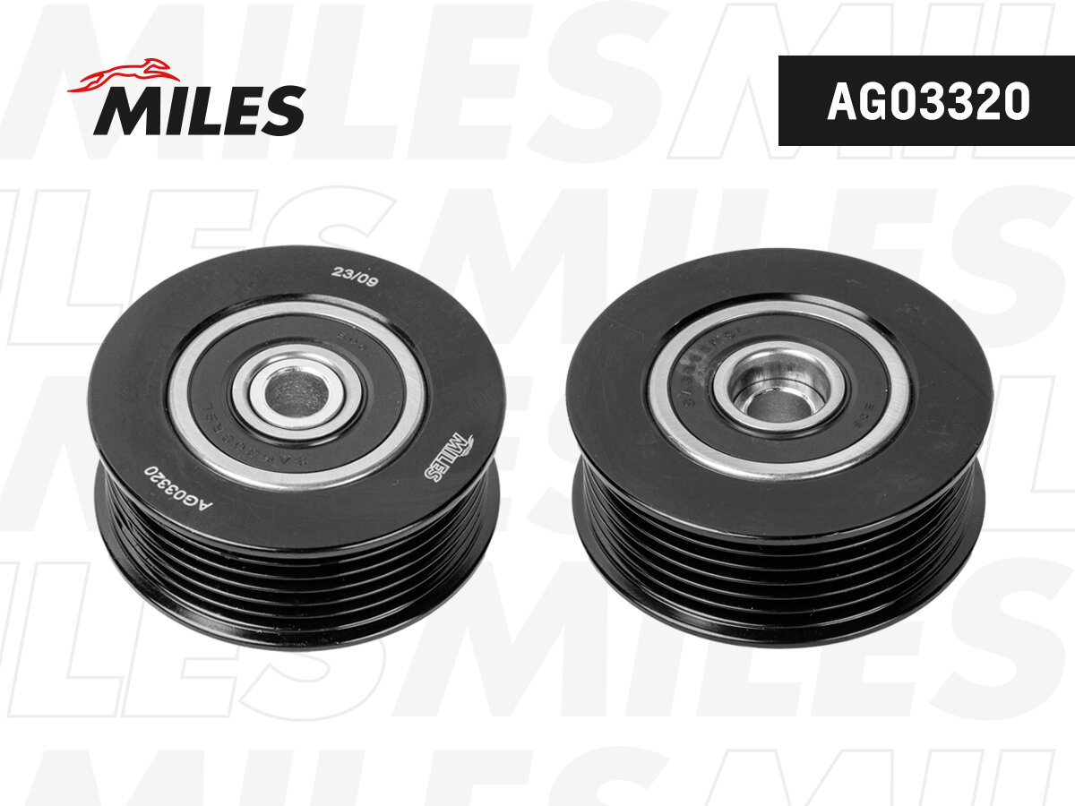 MILES Ролик ведущий натяжной MAZDA 3 (BL) 6 (GH, CH), поликлиновой ремень (GATES T36422) AG03320
