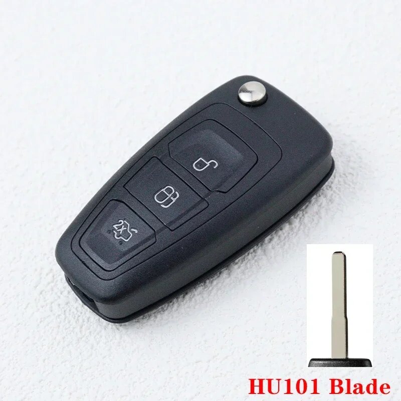 Корпус автомобильного ключа с 2/3 кнопками для Ford Kuga C-Max S-Max Focus Fiesta Mondeo Galaxy, чехол для автомобильного ключа с лезвием F021/HU101 3BT- HU101 blade